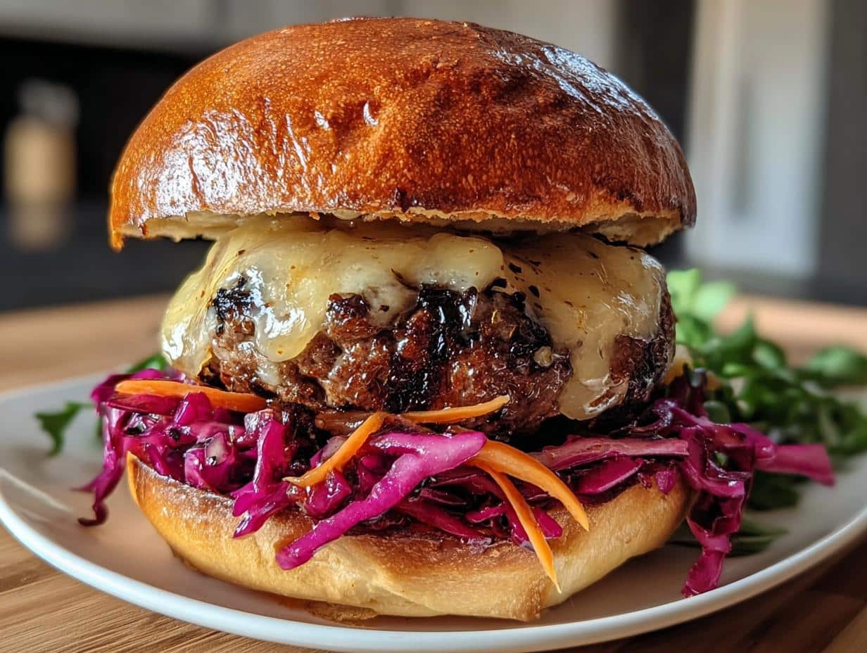 Black Garlic Truffle Gouda Oktoberfest Burger Recipe - Travelers Wizard