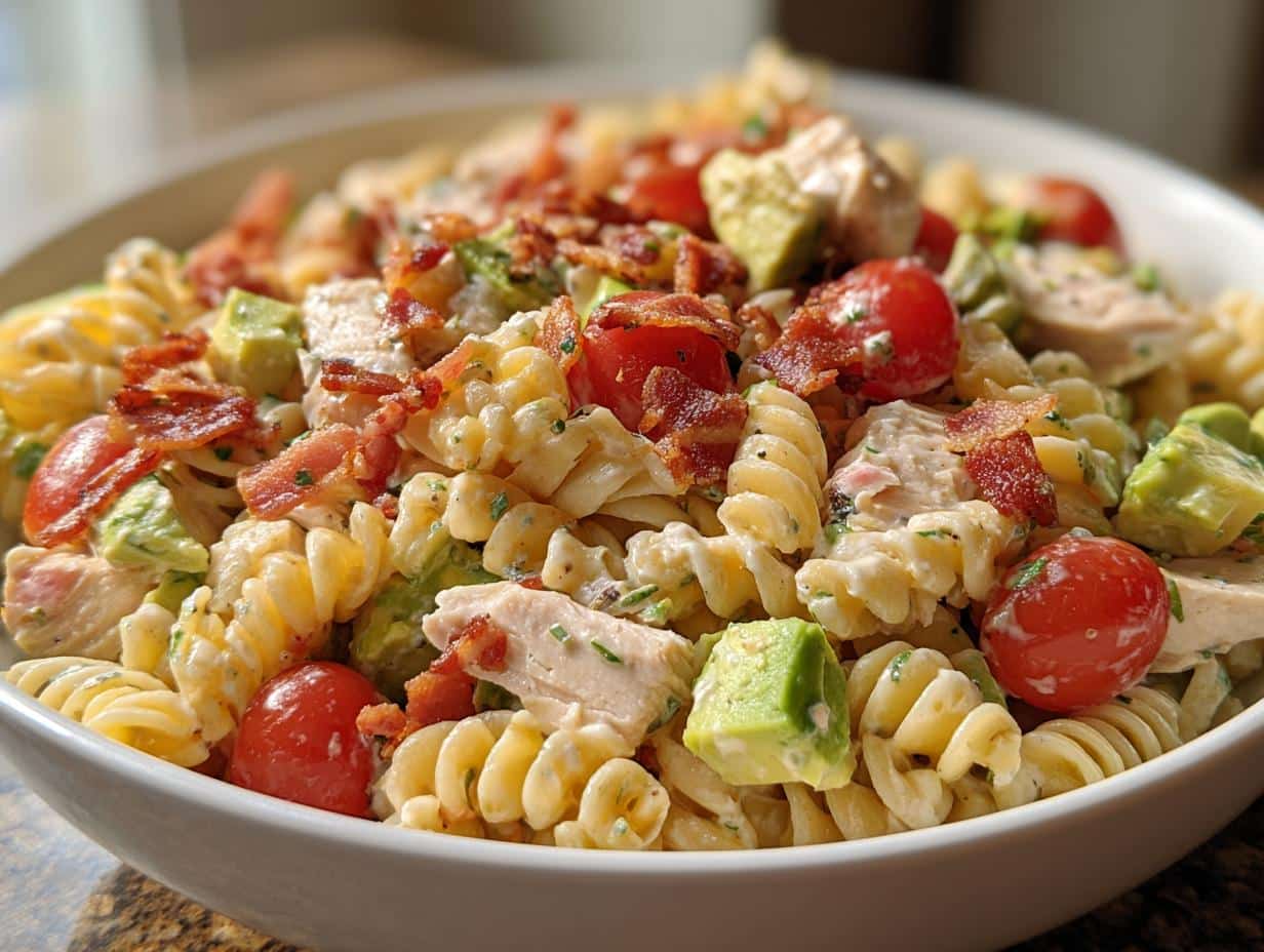 Chicken Club Pasta Salad - Travelers Wizard