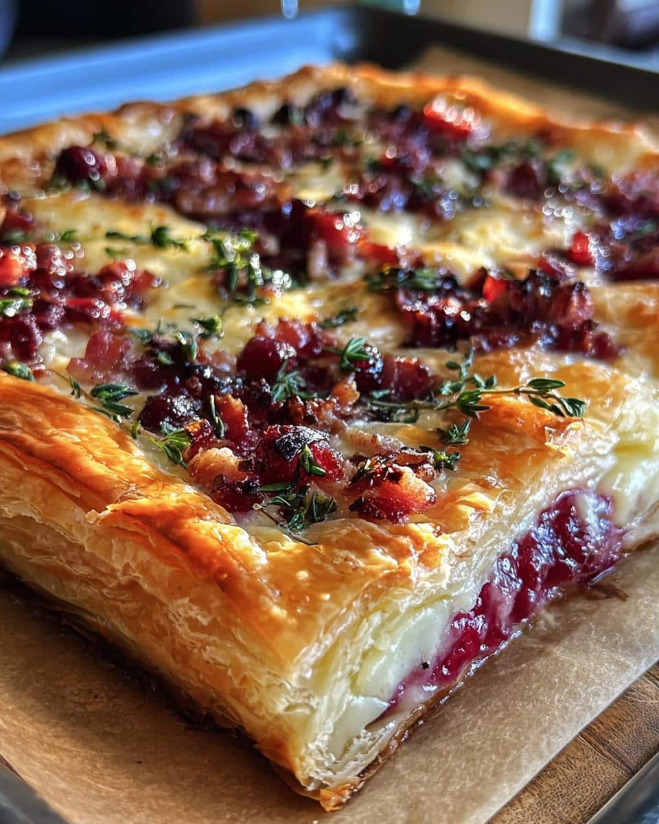 Cranberry Brie Tart with Pancetta & Thyme - Travelers Wizard