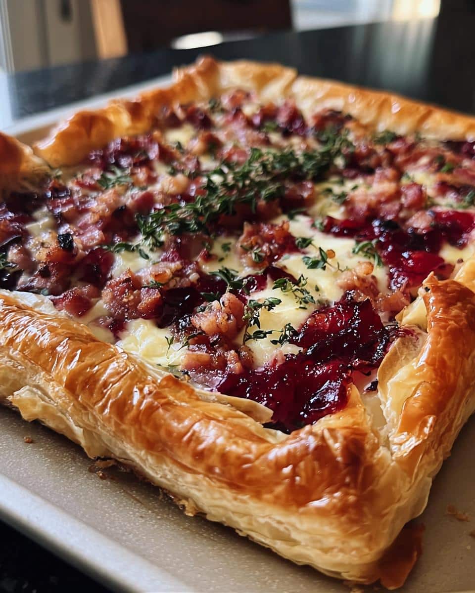 Cranberry Brie Tart with Pancetta & Thyme - Travelers Wizard