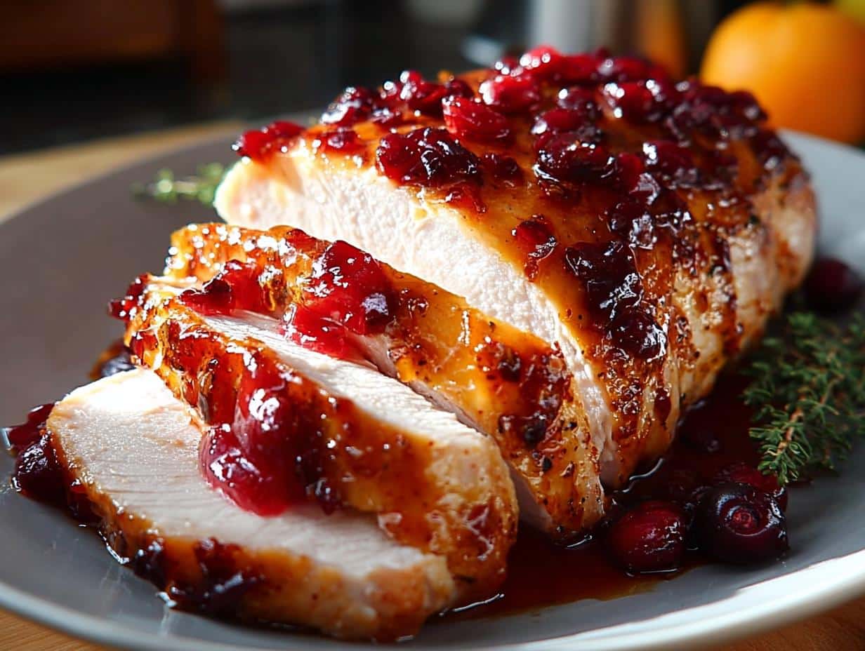 Cranberry Orange Glazed Turkey Chest - Travelers Wizard