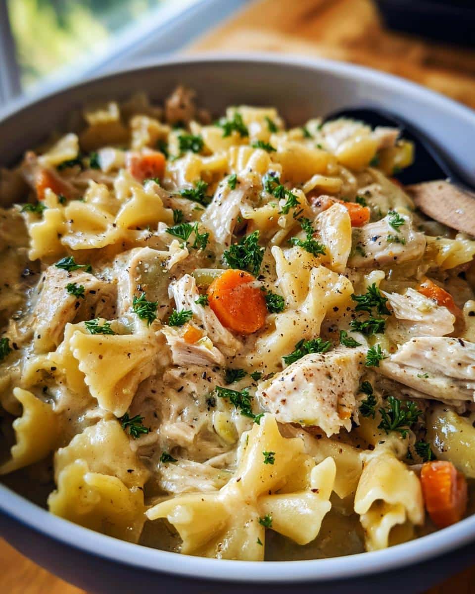 Creamy Chicken Pot Pie Pasta - Travelers Wizard
