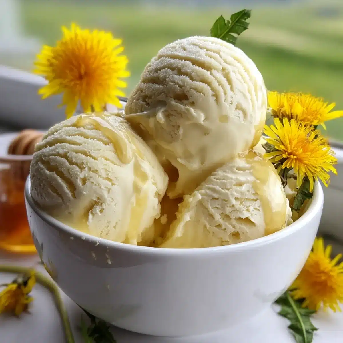 Dandelion Honey Ice Cream - Travelers Wizard