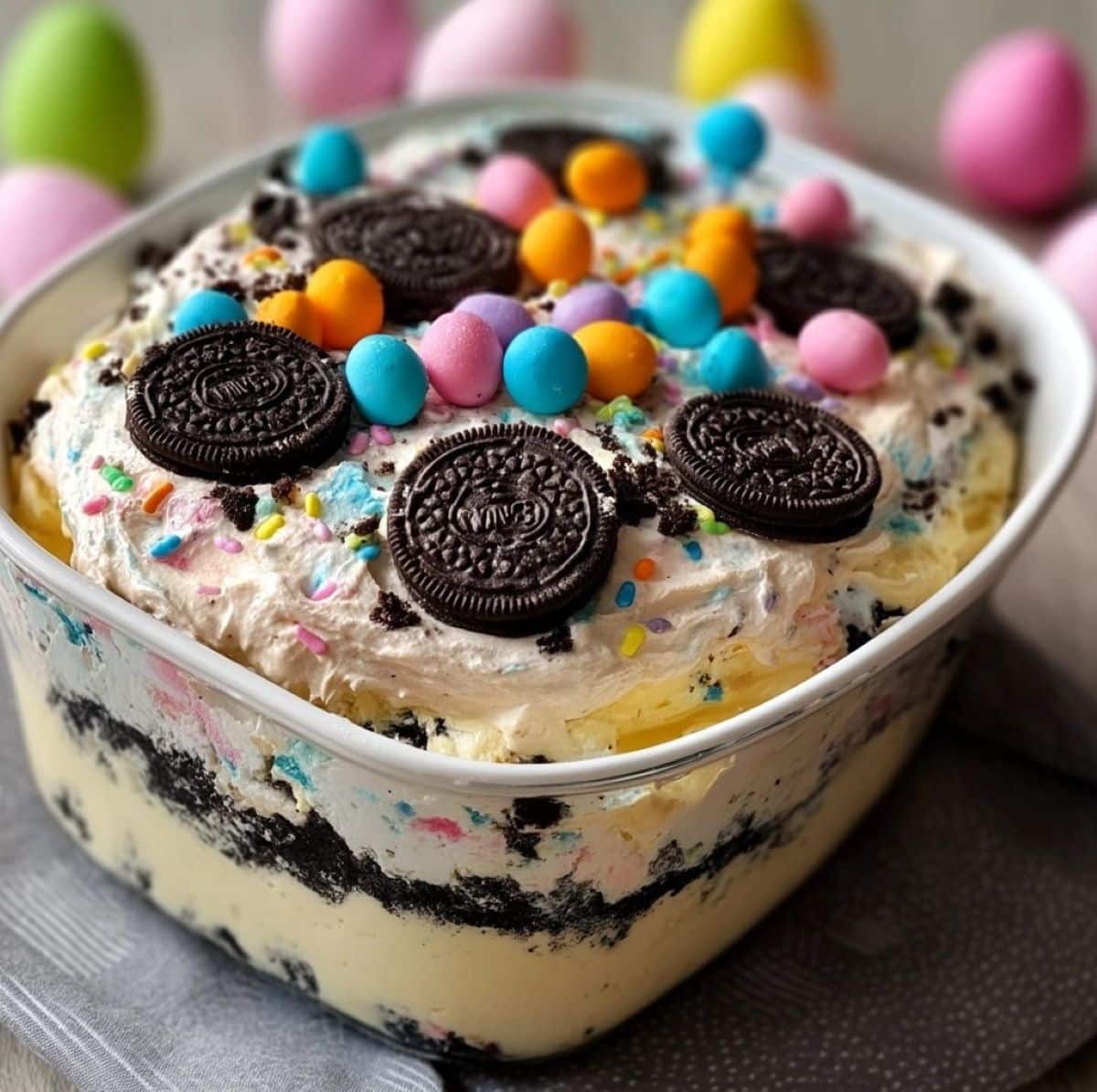 Easter Oreo Cookie Casserole - Travelers Wizard