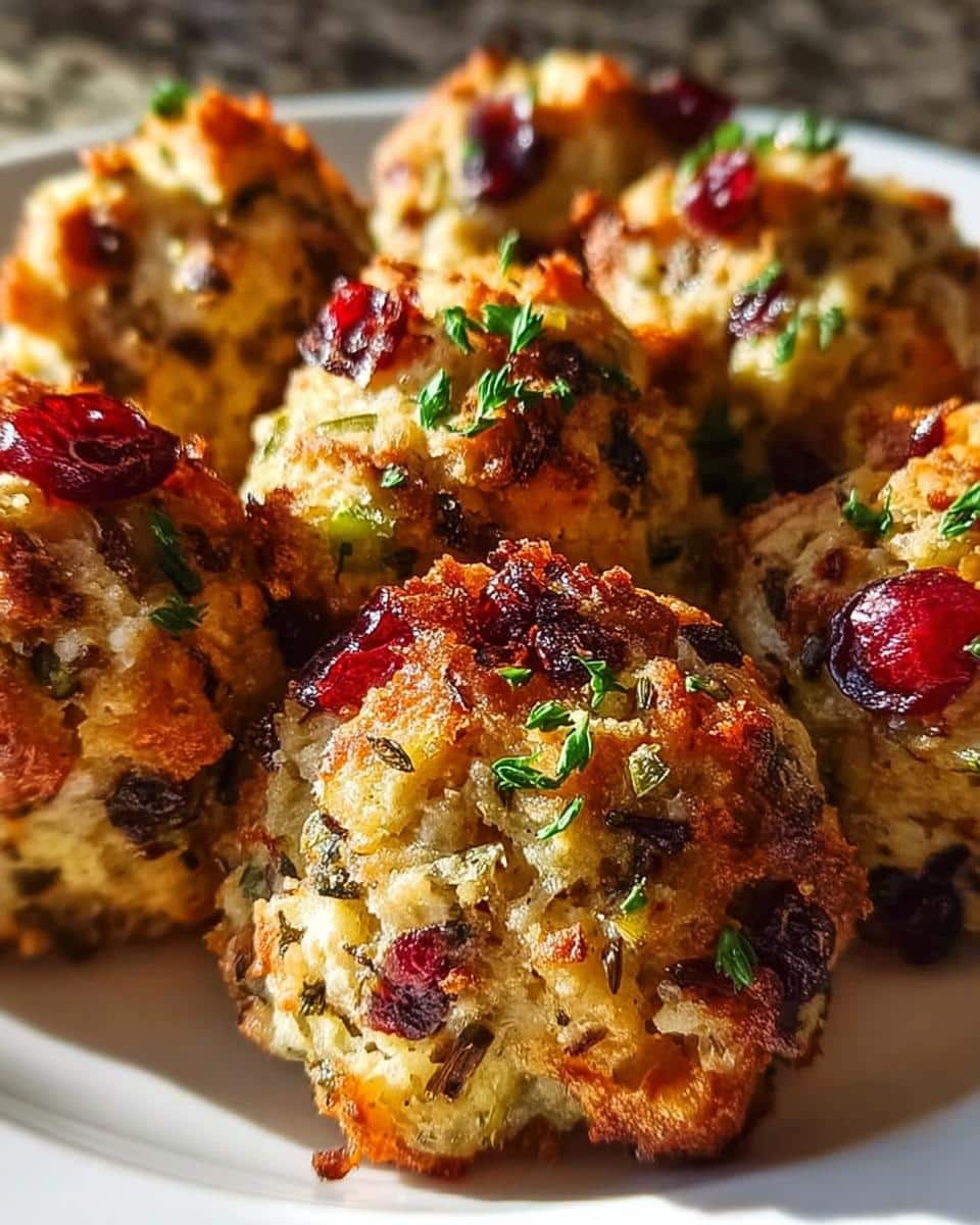 Festive Cranberry Turkey Stuffing Balls - Travelers Wizard