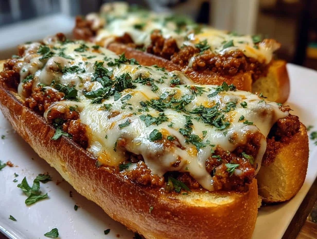 Garlic Bread Sloppy Joes - Travelers Wizard