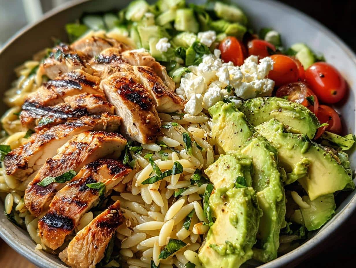 Grilled Chicken Orzo Salad - Travelers Wizard