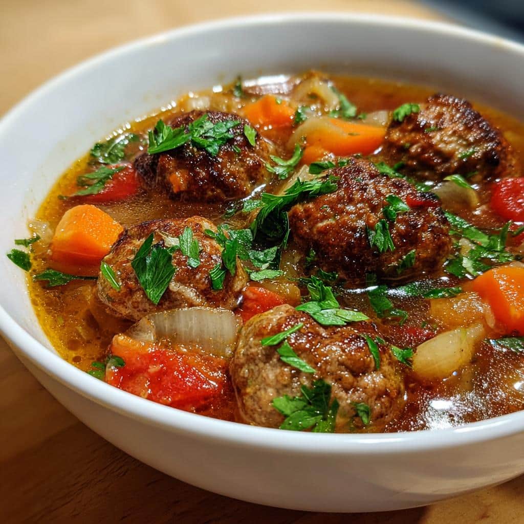 Hearty Meatball Stew - Travelers Wizard