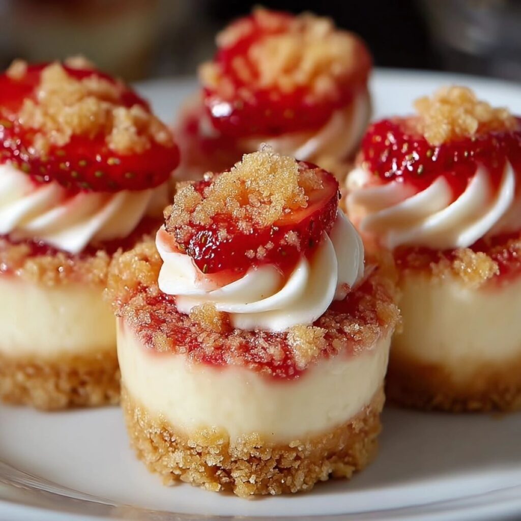 Mini Strawberry Crunch Cheesecake Bites - Travelers Wizard