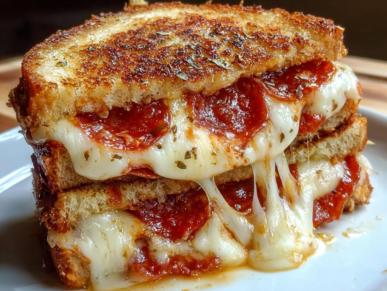Pizza Grilled Cheese Sandwiches - Travelers Wizard