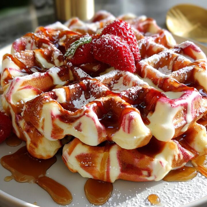 Red Velvet Marble Waffles - Travelers Wizard