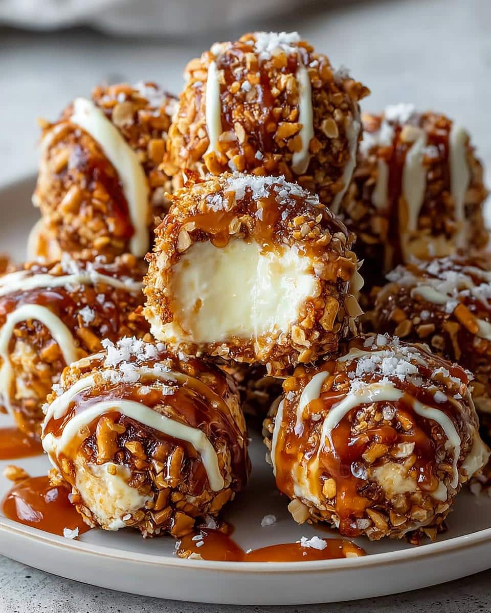 Salted Caramel Pretzel Cheesecake Balls - Travelers Wizard