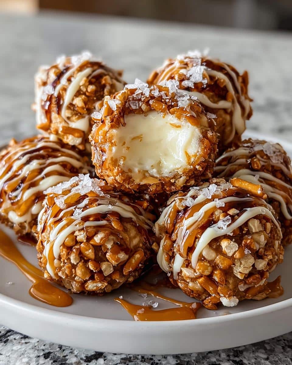 Salted Caramel Pretzel Cheesecake Balls - Travelers Wizard