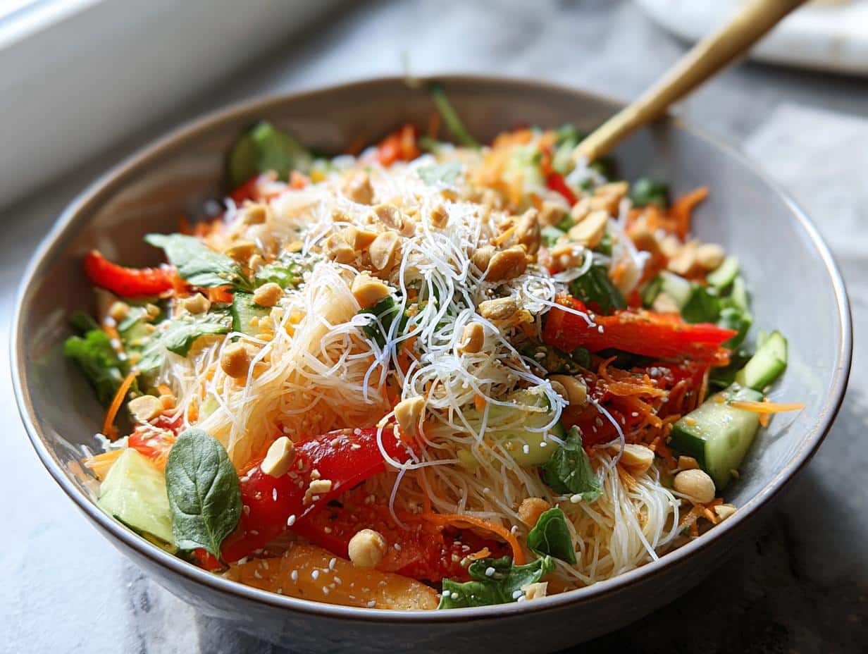 Spring Roll Salad with Spicy Ginger Dressing - Travelers Wizard