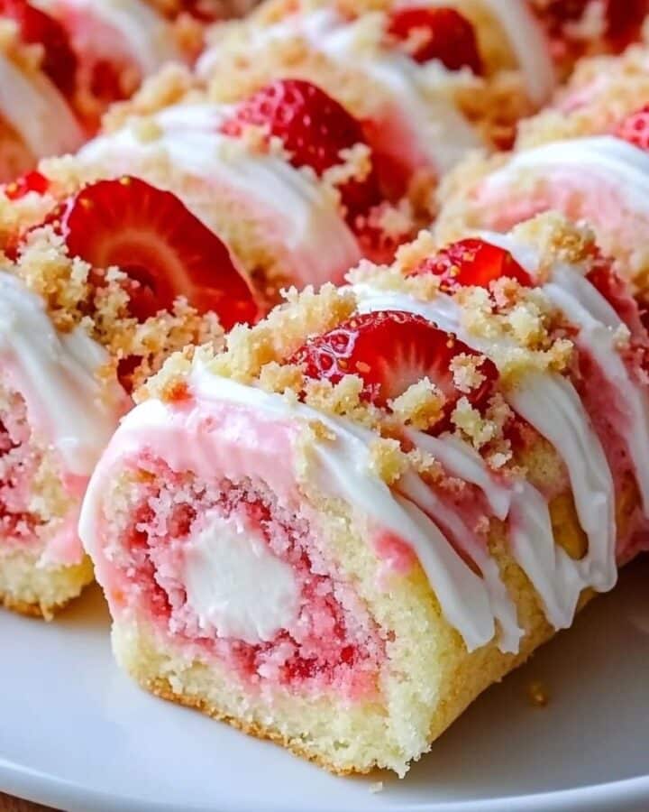 Strawberry Shortcake Cheesecake Rolls - Travelers Wizard