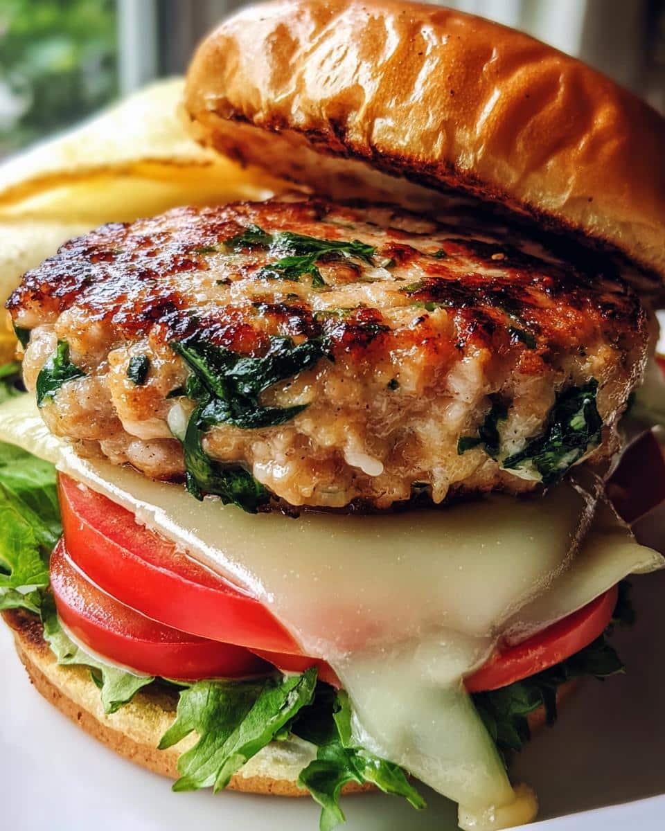 White Cheddar and Spinach Chicken Burgers - Travelers Wizard